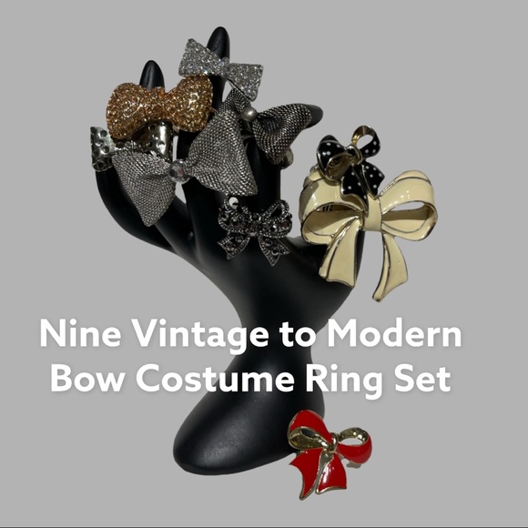 Vintage | Jewelry | Vintage To Modern Costume Rings Set Of Nine Bows ...